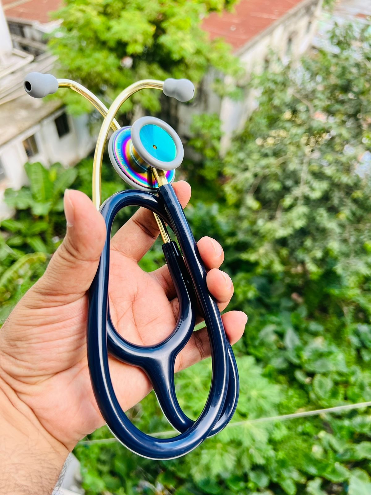 Spirit Deluxe Series II Navy Blue Rainbow Stethoscope (Adult) - Health ...