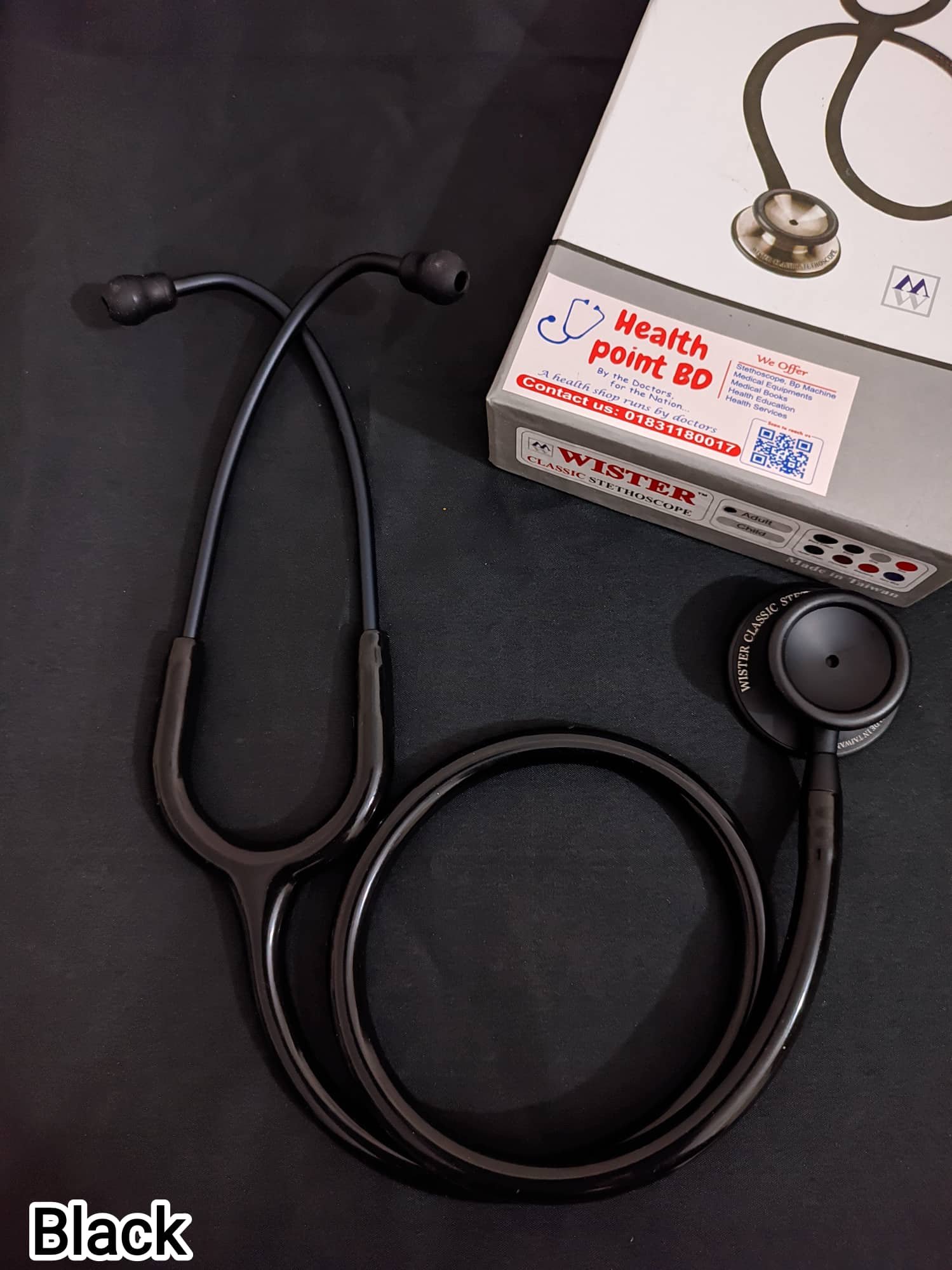 WISTER™ Classic Stethoscope (BLACK EDITION) - Health Point BD